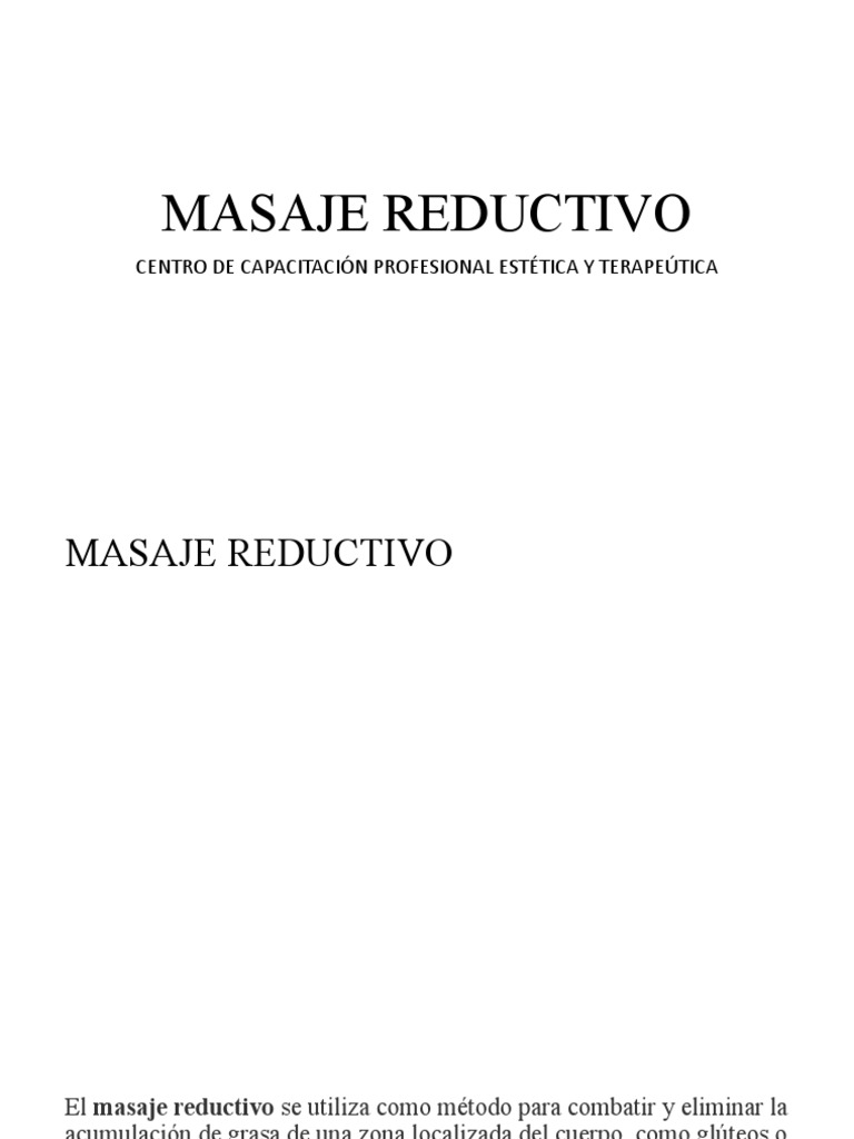 Masaje Reductivo | PDF | Masaje | Tejido adiposo