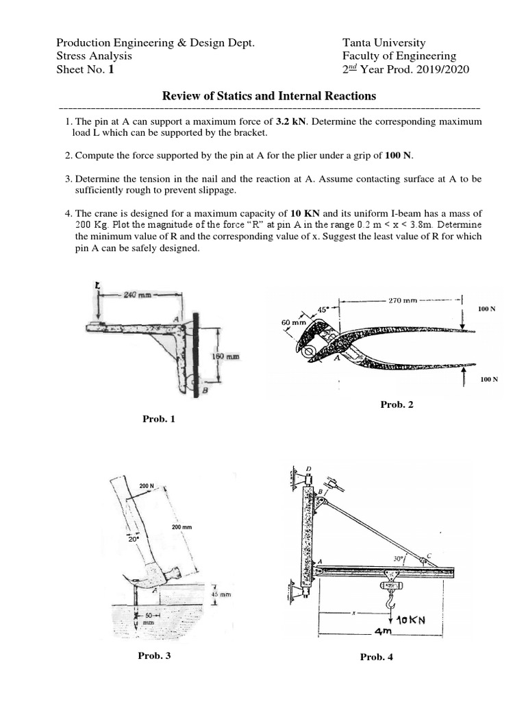 Review of Statics and Internal Reactions | Download Free PDF | Force ...
