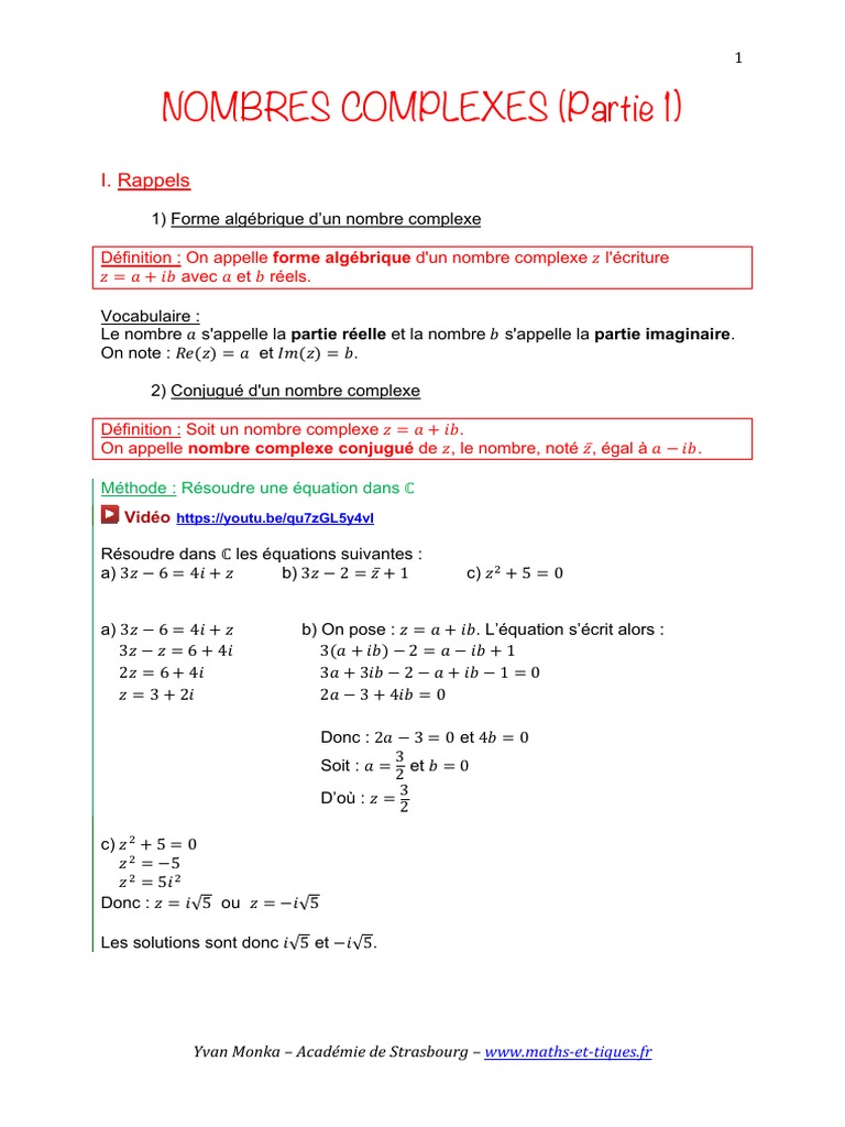 20NCT1 | PDF | Nombre complexe | Nombre