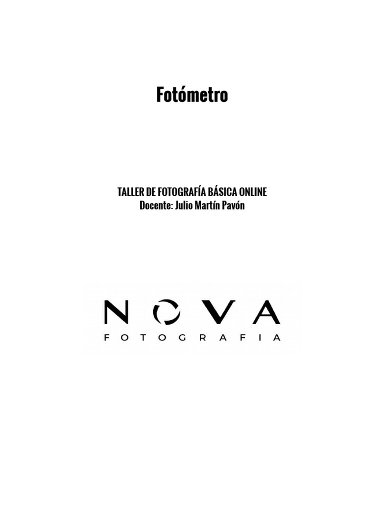 Qué Es Un Fotómetro | PDF | Exposición (fotografía) | Óptica