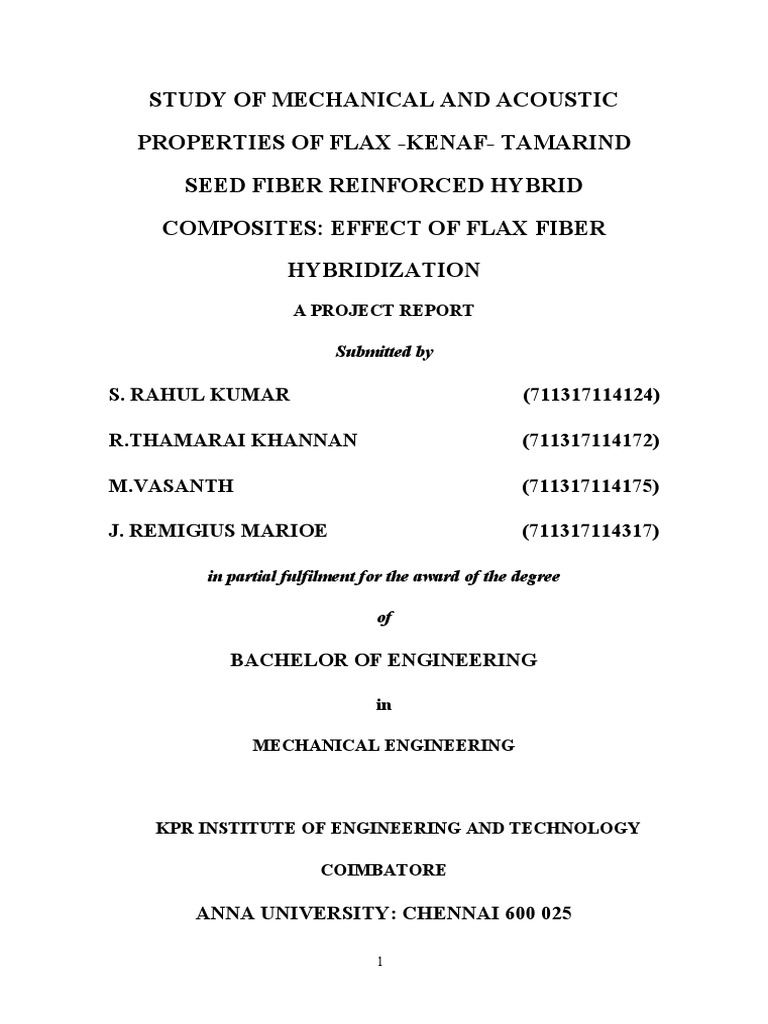 Main Project Report Final 3 | PDF | Composite Material | Fibers