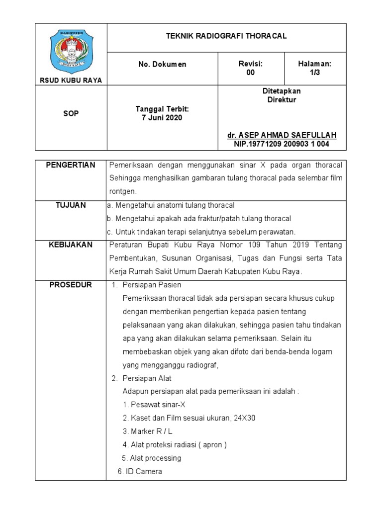 Teknik Radiografi Thoracal | PDF