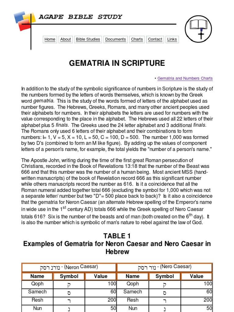 Gematria in Scripture | PDF | Number Of The Beast | Abrahamic Religions
