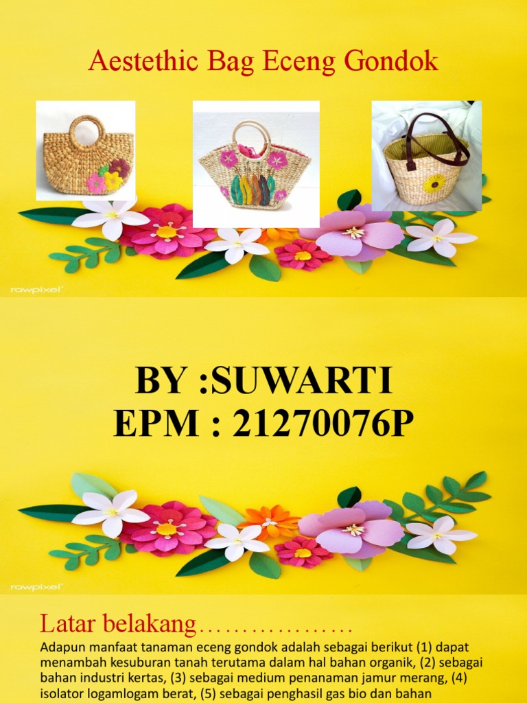 Tas Estetik dari Eceng Gondok | PDF | Teknologi & Rekayasa