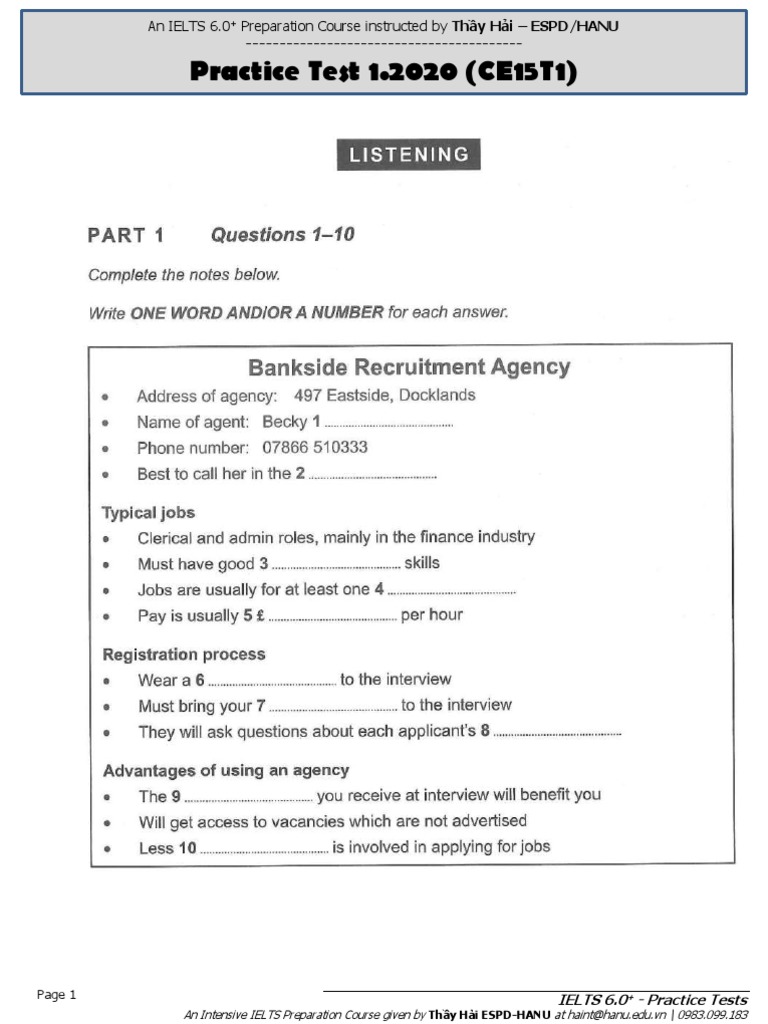 IELTS Practice Tests - Past Papers - Code CI15T1 - Compressed | PDF ...