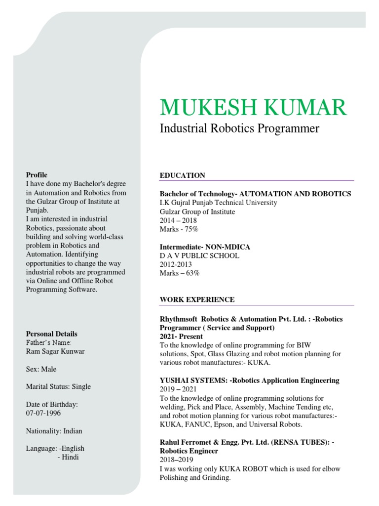 Mukesh CV | PDF | Automation | Scada