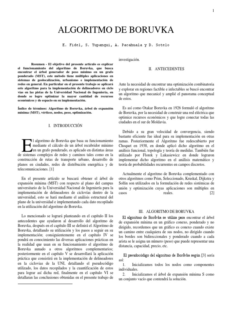 Boruvka | PDF | Algoritmos | Teoría de grafos