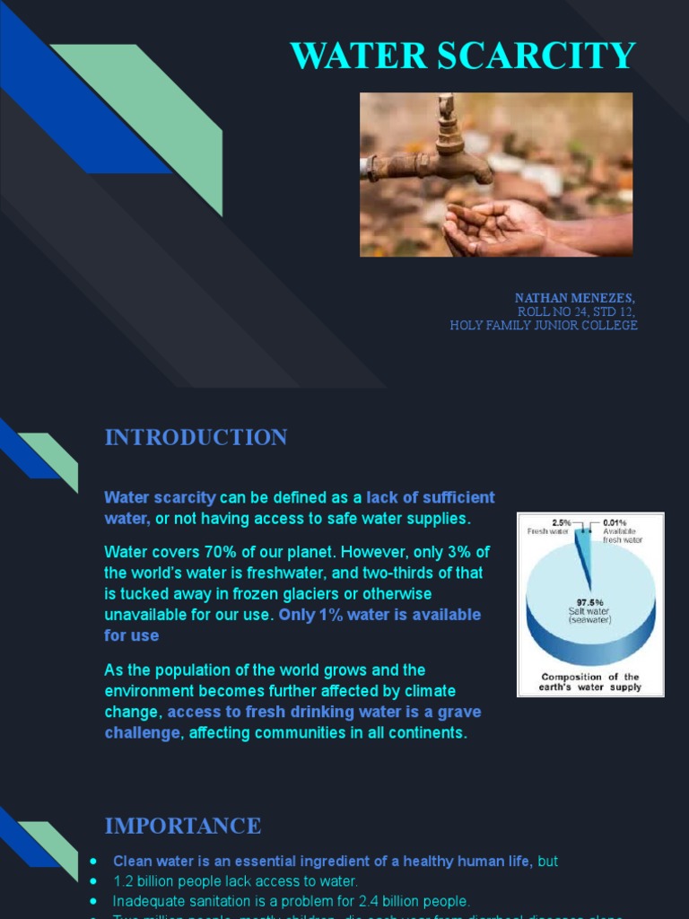 Evs Project Warter Scarcity | PDF | Water Scarcity | Water