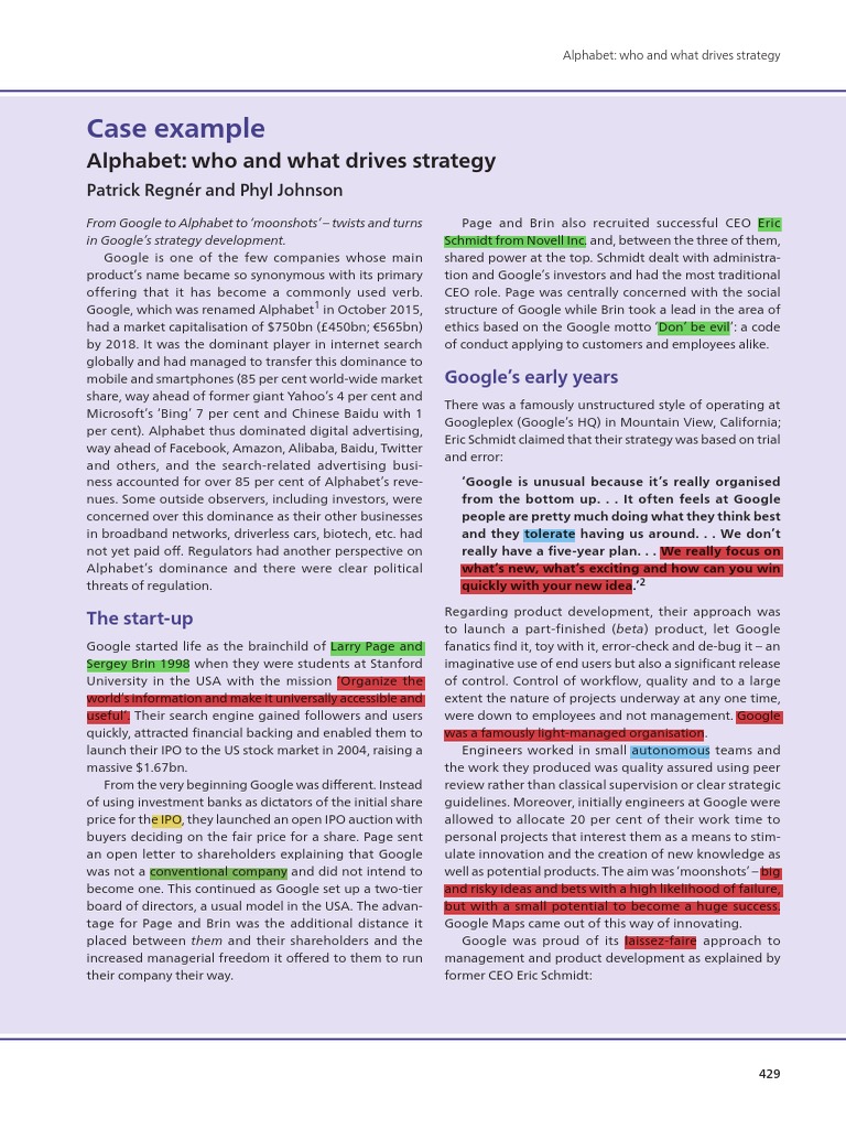 Case Study - Alphabet | PDF | Alphabet Inc. | Business