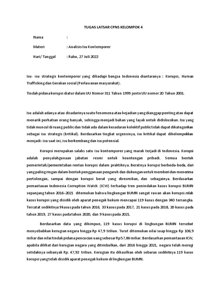 Isu Kontemporer 1 | PDF