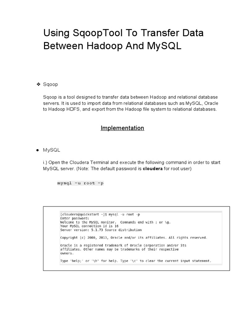 Sqoop Implementation Revised | PDF | My Sql | Databases Sqoop Implementation Revised | PDF | My Sql | Databases