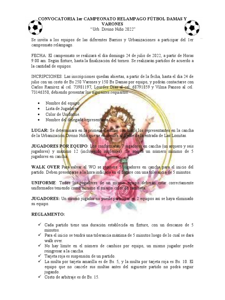 Convocatoria Relampago | PDF | Deportes | Deportes de equipo