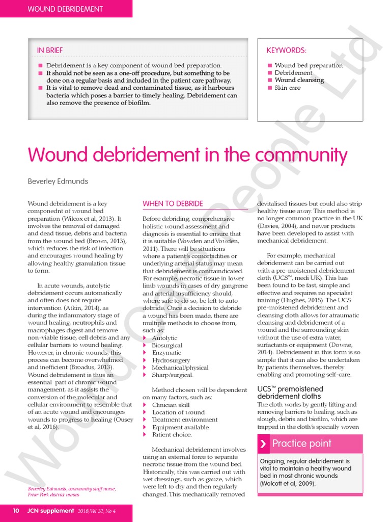 Wound Debridement in The Community | PDF | Wound | Wound Healing