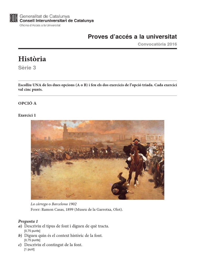 Examen Pau Història Juny 2016 Pdf