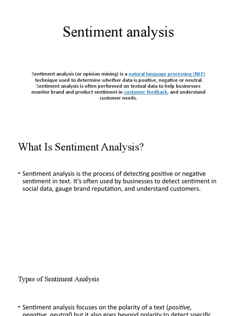 Sentiment Analysis: Natural Language Processing (NLP) Customer Feedback ...