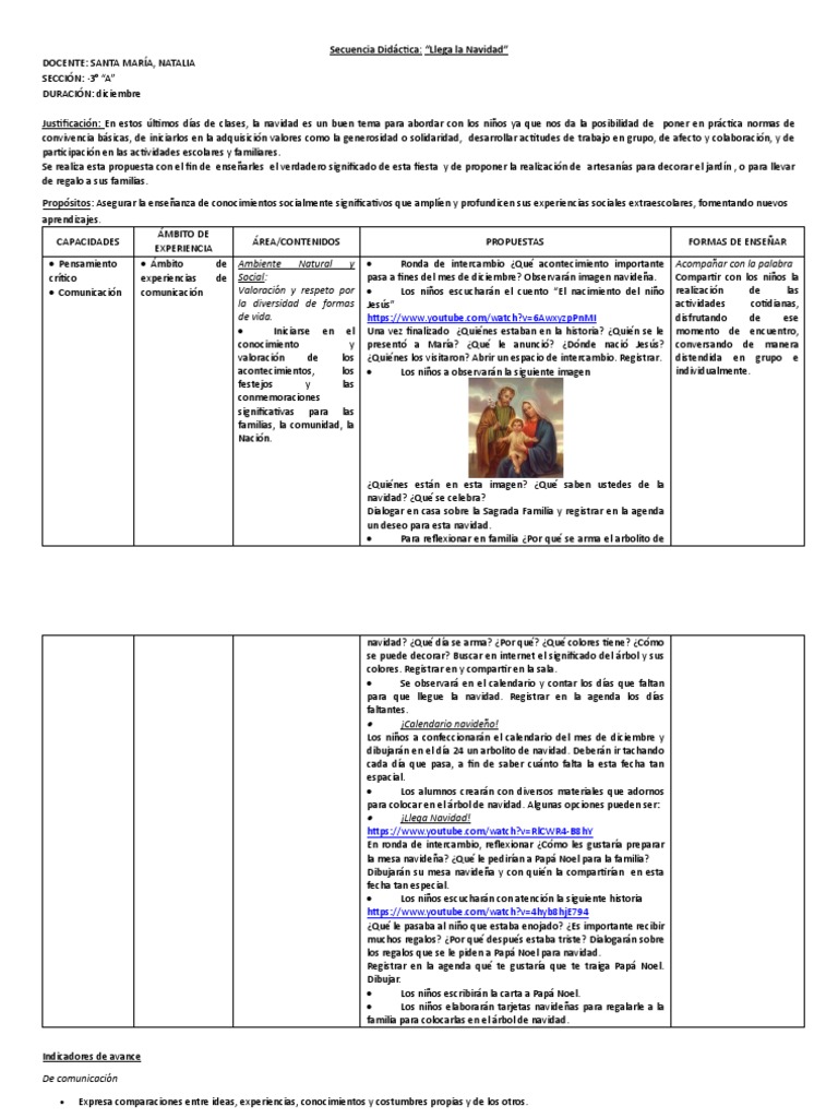 Secuencia Didáctica: Llega la Navidad | PDF | Navidad | Árbol de Navidad