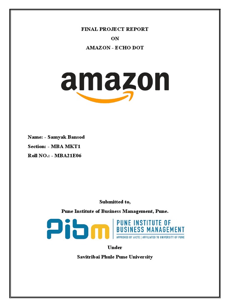 Samyak - Final Project Report | PDF | E Commerce | Amazon Kindle