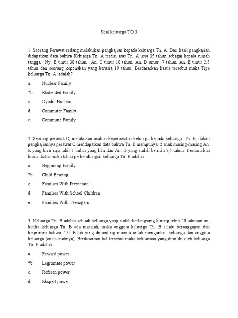 Soal Keluarga To 3 Pdf