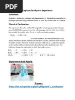 Elephant Toothpaste Experiment Guide | PDF | Hydrogen Peroxide | Chemistry