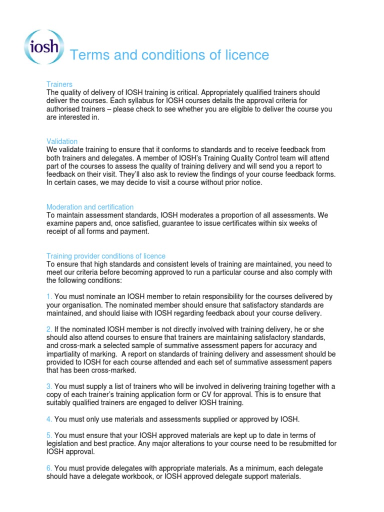 1 Terms and Conditions of Licence | PDF | License | Educational Assessment