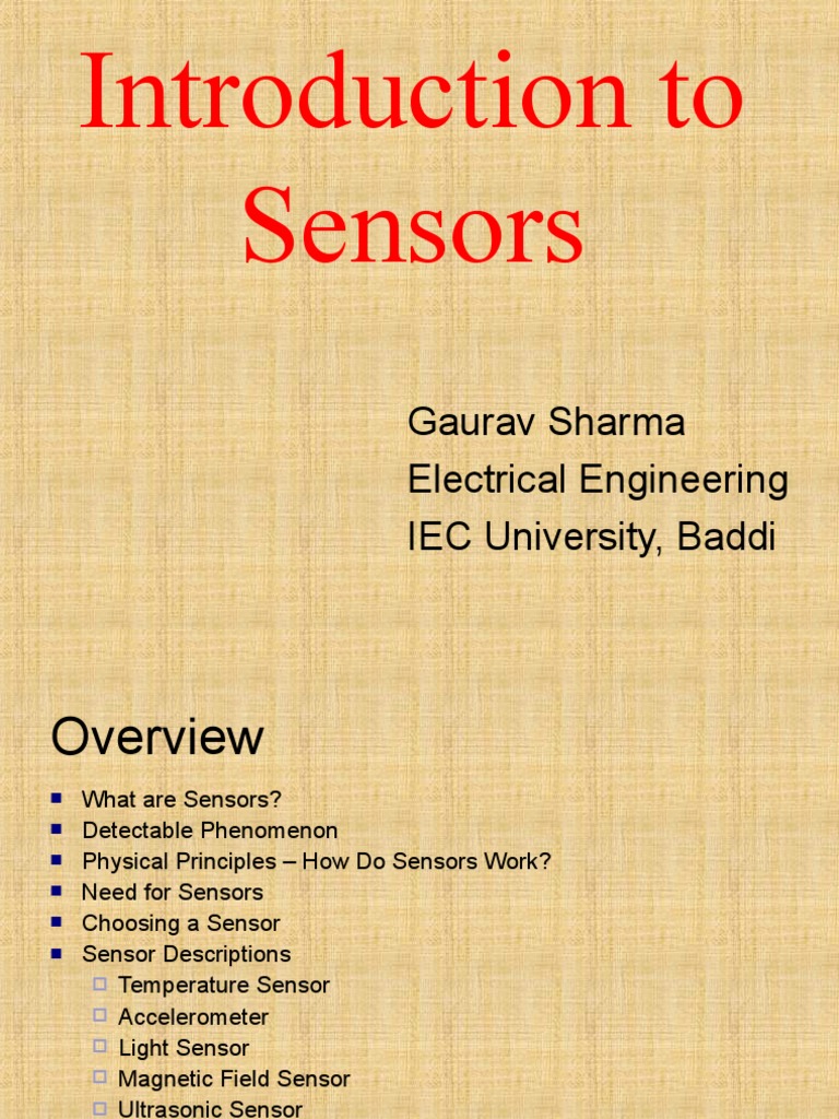 Introduction to Sensors and Their Applications | PDF | Sensor | Infrared