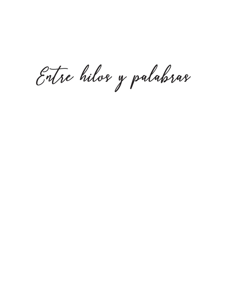 Entre Hilos y Palabras | PDF | Placer | Amor