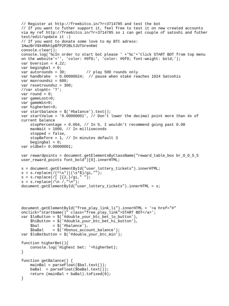 Freebitco - in Multiply Javascript | PDF | Computing | Software Development