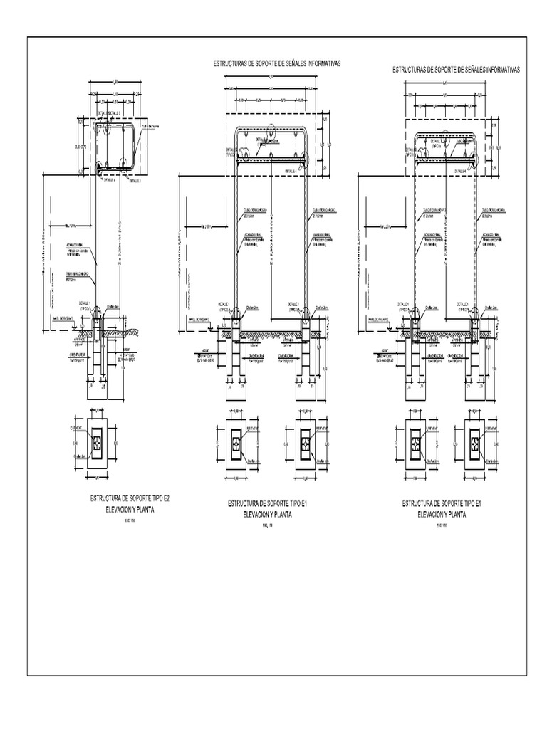 Estructuras de Soporte E1 y E2 y Refuerzo de Señales Moquegua Imprimir A3 | PDF