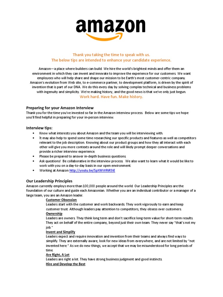 Amazon Interview Preparation Guide | PDF | Leadership | Cognition