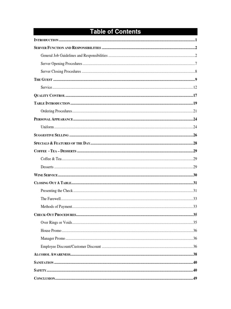 Pages From Server Training Manual | PDF | Waiting Staff | Restaurants