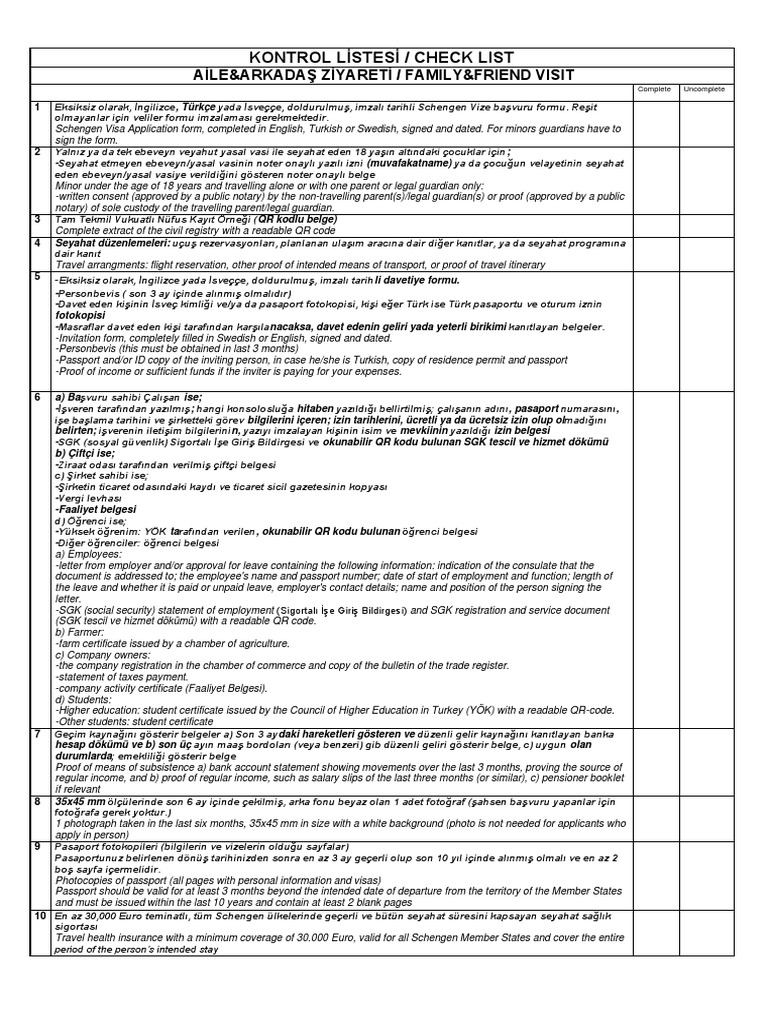 Checklist Family and Friends Aug 21 | PDF