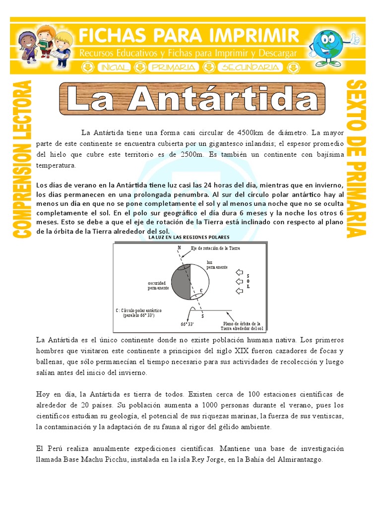 Características de la Antártida para Niños | PDF | Antártida | Tierra
