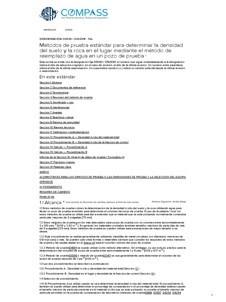 Astm D5030-13a | PDF | Densidad | Agua