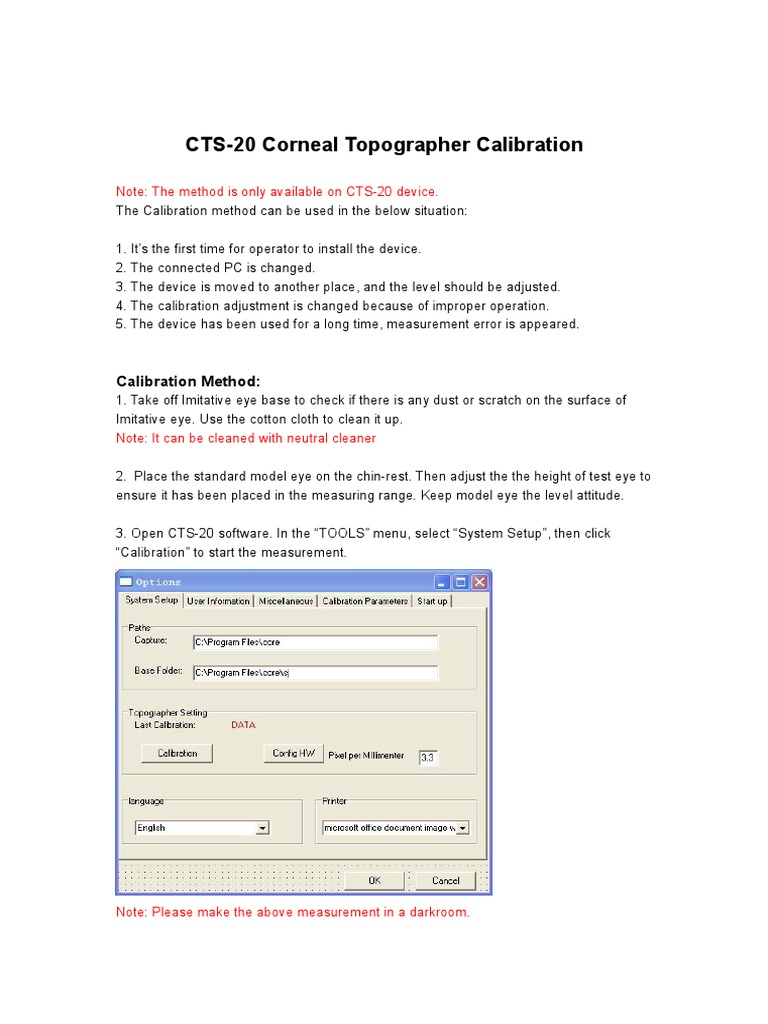 CTS-20 Device Calibration 校准 | PDF | Business | Computers