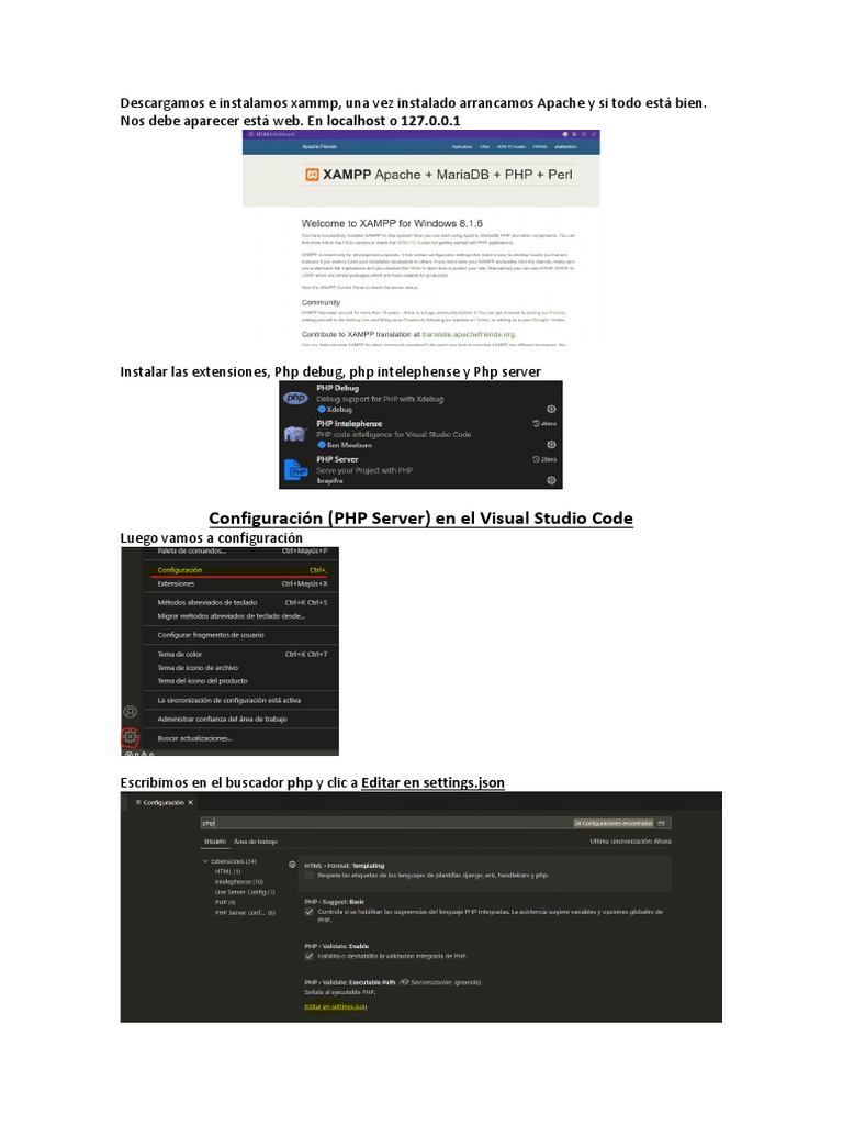 Configurar PHP en Visual Code | PDF | Php | Archivo de computadora