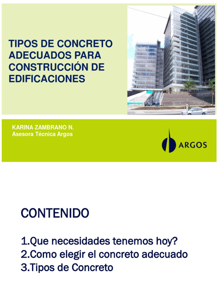 Tipos de Concretos Adecuados Vivienda - ARGOS | PDF | Hormigón | Materiales