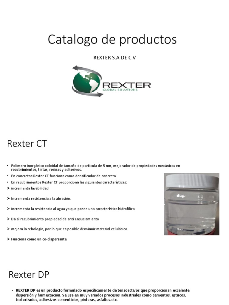 Catalogo de Productos Rexter S.A | PDF | Tensioactivo | Química
