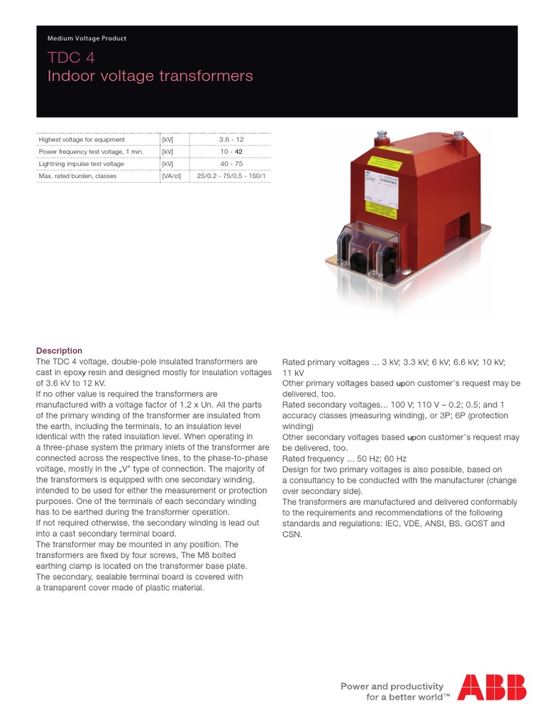 TDC 4 - en | PDF | Transformer | Insulator (Electricity)
