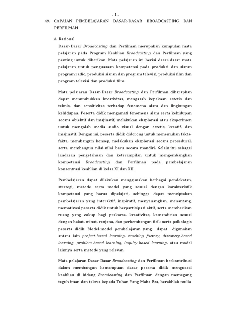 Dasar-Dasar Broadcasting Dan Perfilman | PDF