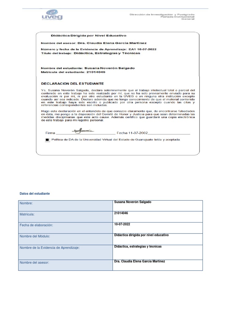 Noveron Susana Eaaaa1 | PDF | Aprendizaje | Método de enseñanza