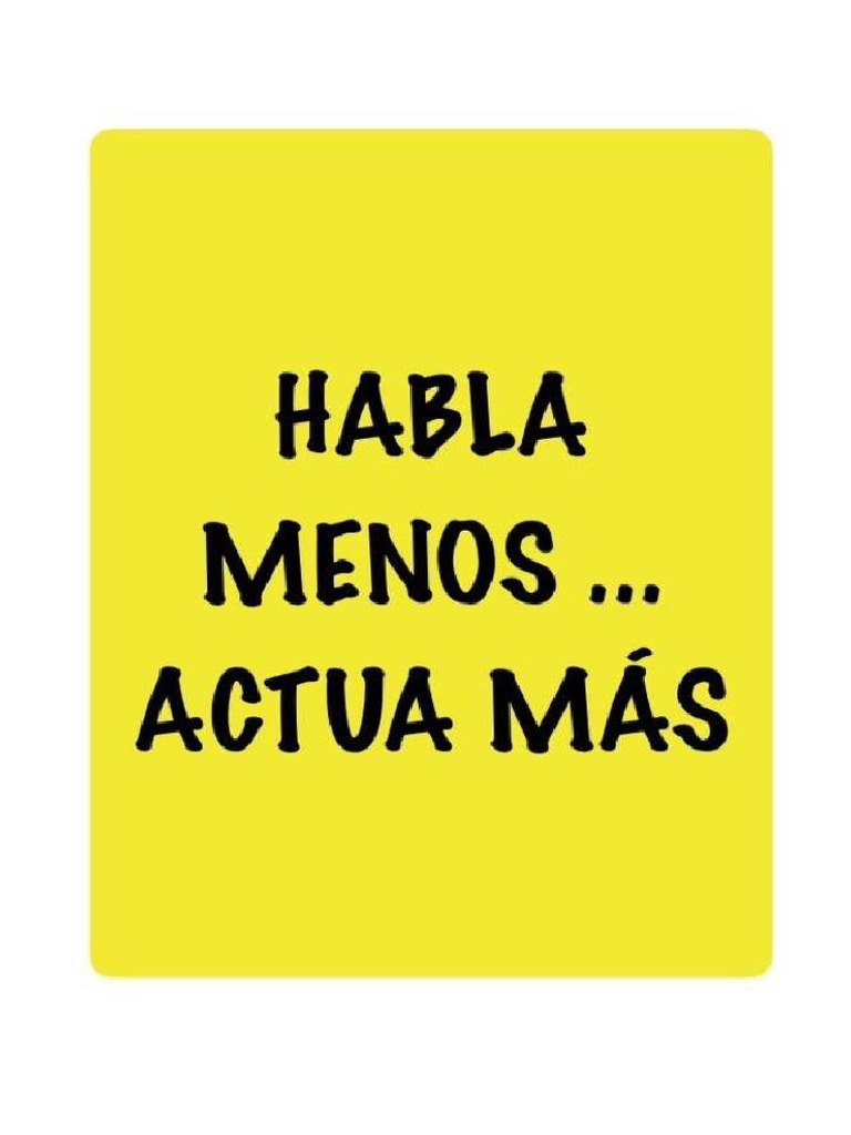 Habla Menos Actua Mas Libro | PDF