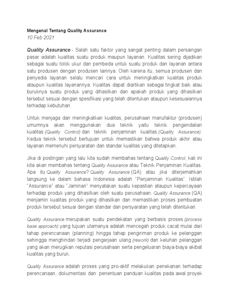 Mengenal Qaqc | PDF