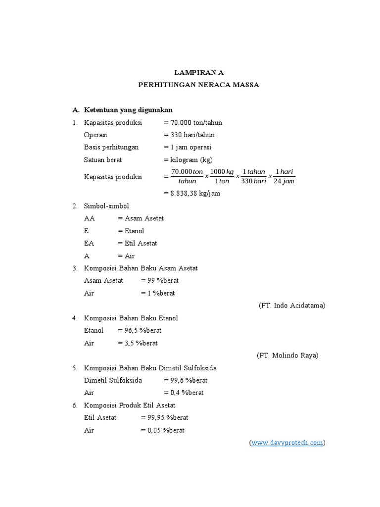 Neraca Massa Revisi 5 | PDF