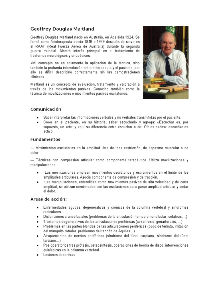 Geoffrey Douglas Maitland | PDF | Terapia física | Ciencias de la Salud