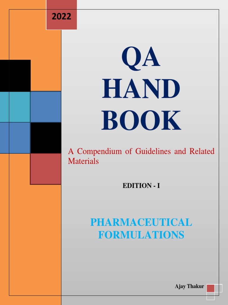 QA Hand Book: Pharmaceutical Formulations | PDF | Tablet (Pharmacy ...