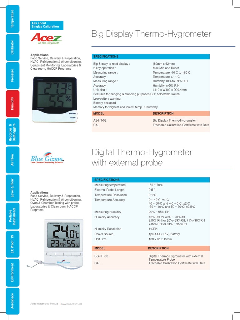 10 Big Display Thermo Hygrometer AZ HT 02 and Big Display Thermo ...