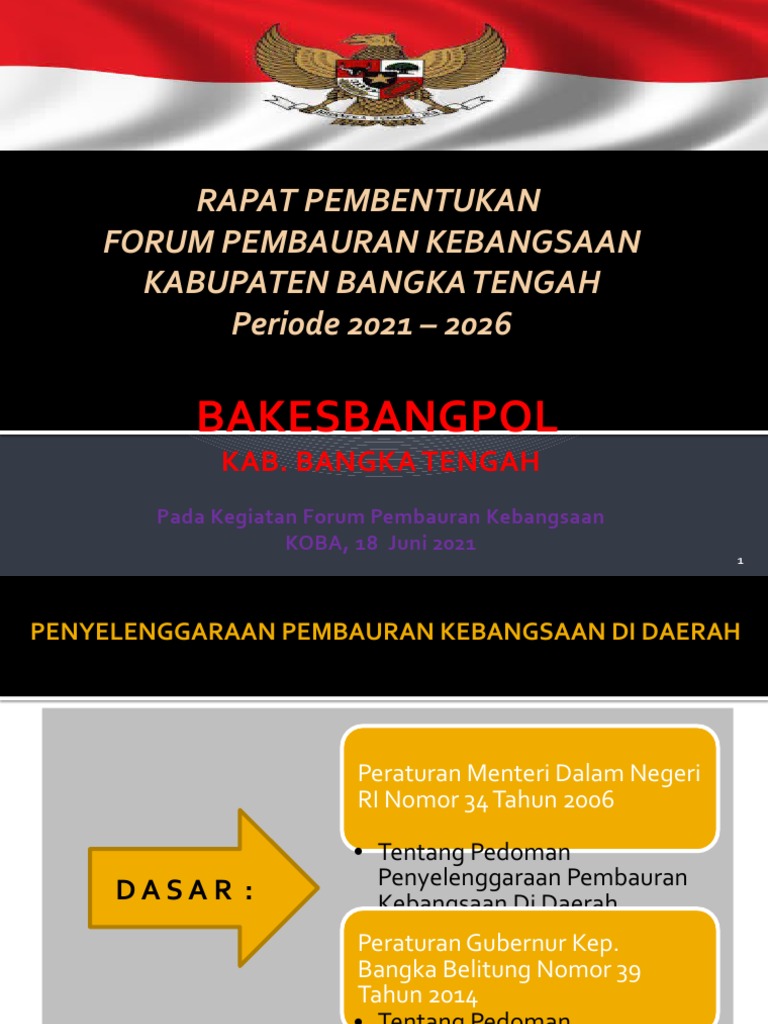 Materi Rapat Pembentukan FPK 2021 (Kaban) | PDF