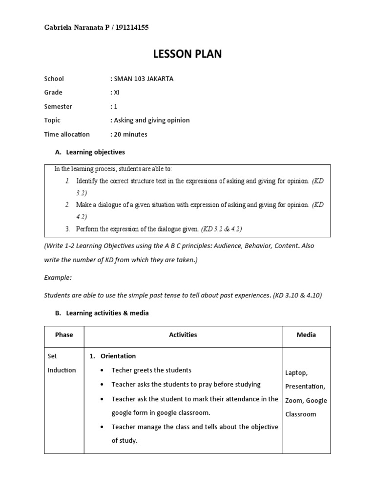 Expressing Opinions: A Lesson Plan for Teaching Students How to Ask For ...