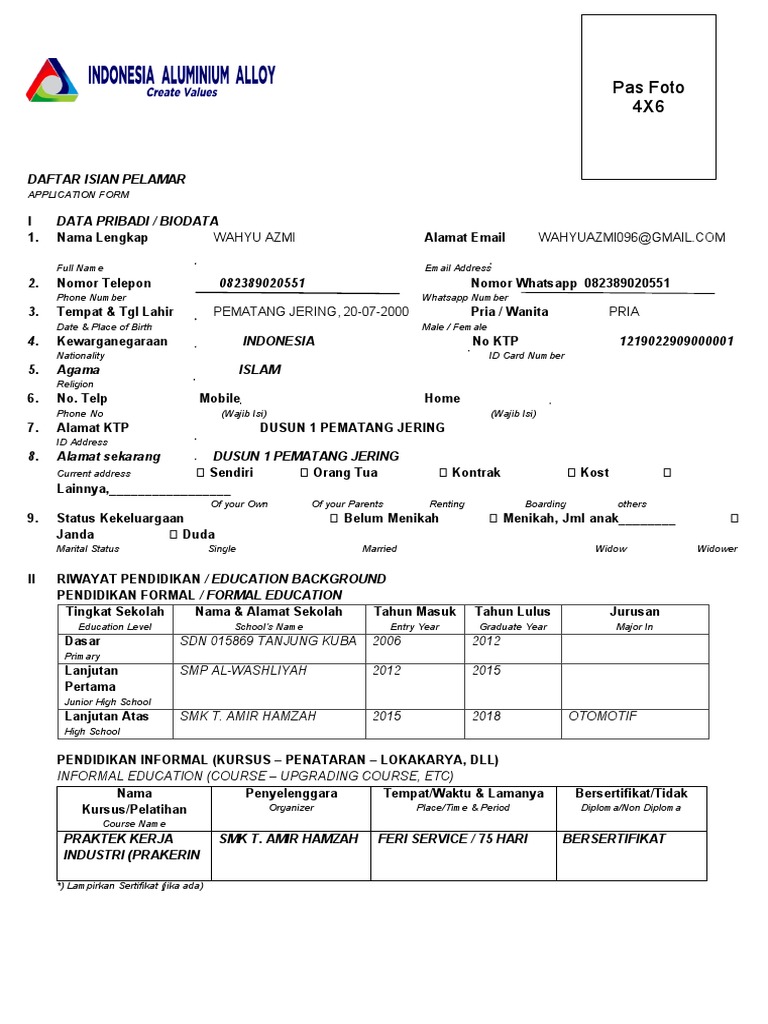 App Form IAA (Untuk Mengakses Silahkan Klik FILE Lalu DOWNLOAD-UNDUH) | PDF