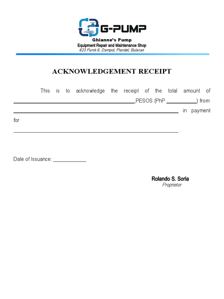 P. Acknowledgement Receipt | PDF